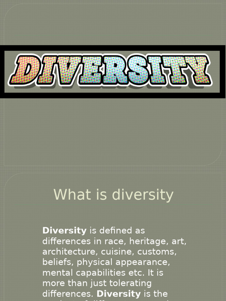 Understanding Diversity: Types and Importance | PDF