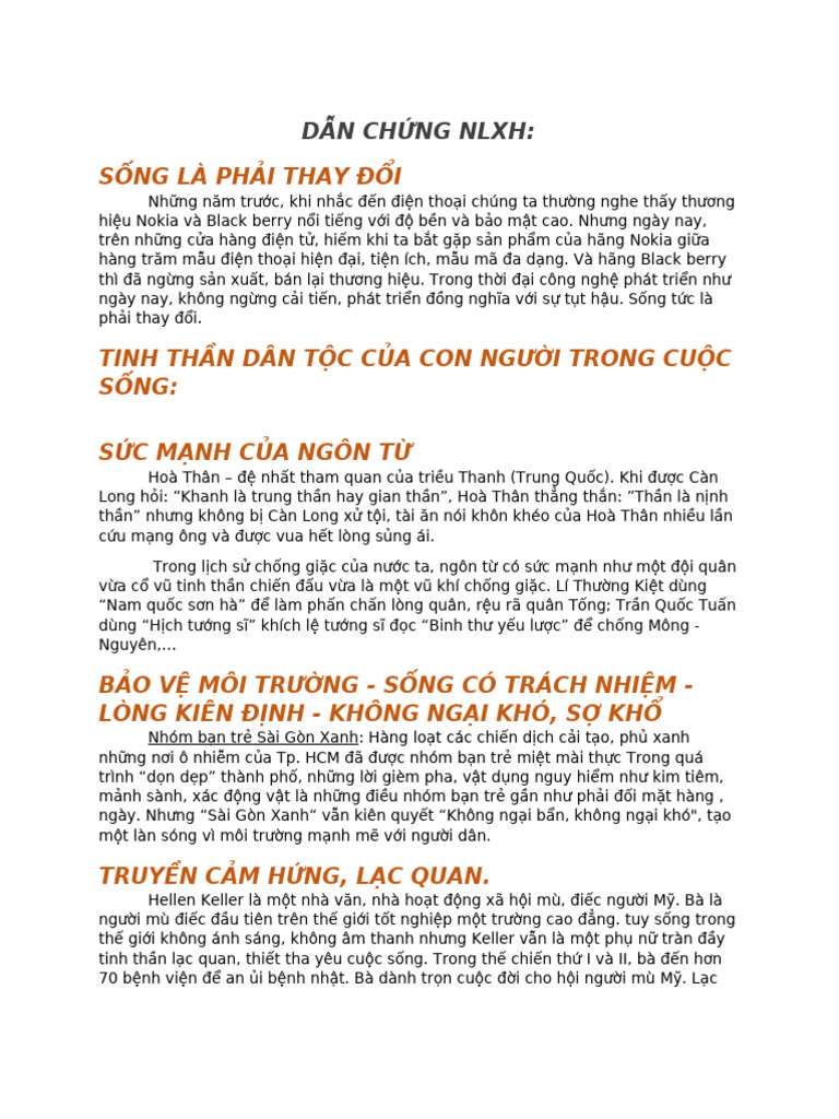 DẪN CHỨNG NLXH | PDF