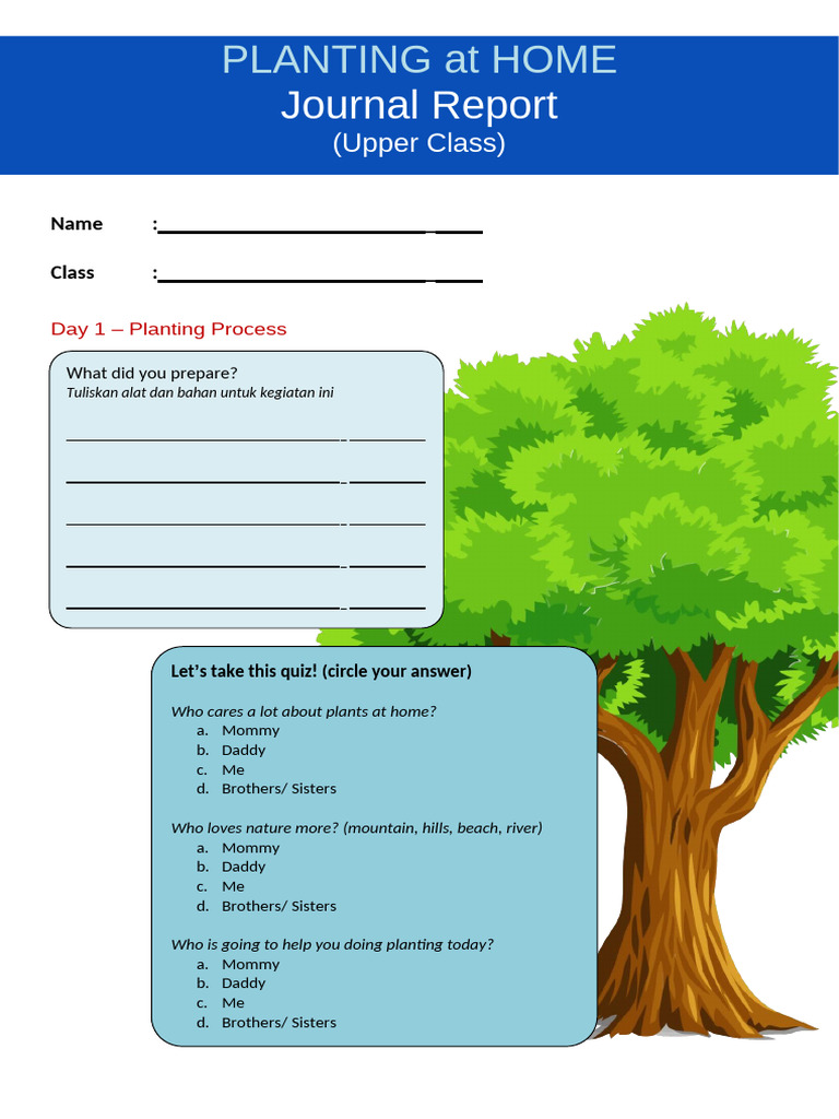 Home Planting Journal for Kids | PDF | Plants | Botany