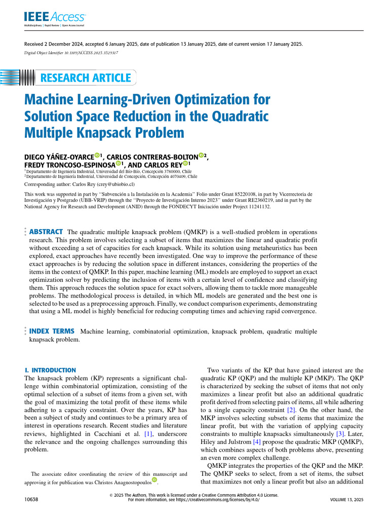 Machine Learning-Driven Optimization For Solution Space Reduction in The Quadratic Multiple ...