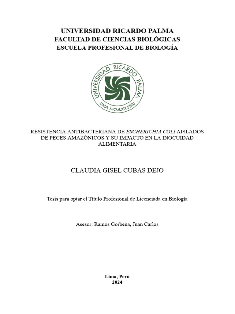 Cubas Dejo Ev4 | PDF | Escherichia coli | Las bacterias