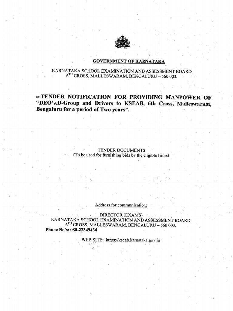 D-Group Tender Document | PDF