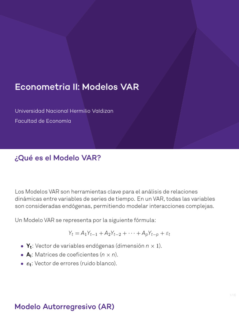 Análisis de Modelos VAR en Economía | PDF | Inflación | La política ...