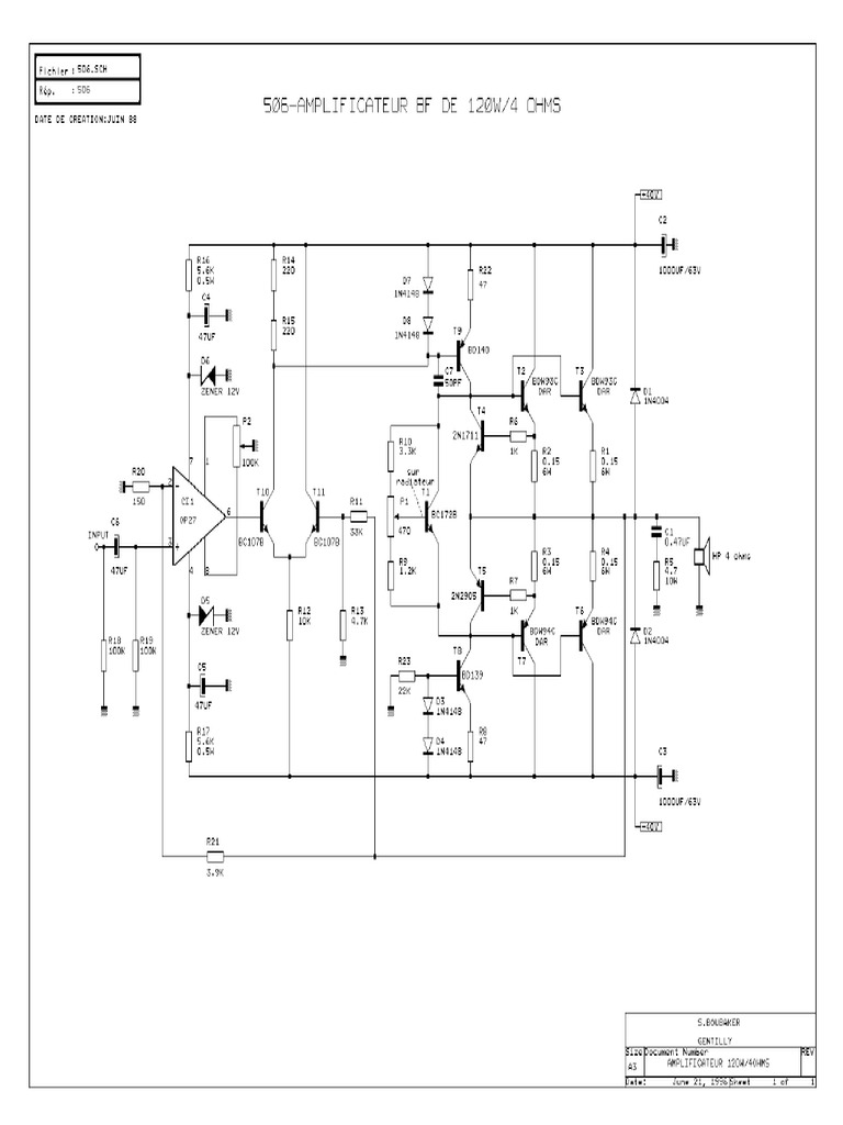 Ampli 120 W Classe AB | PDF
