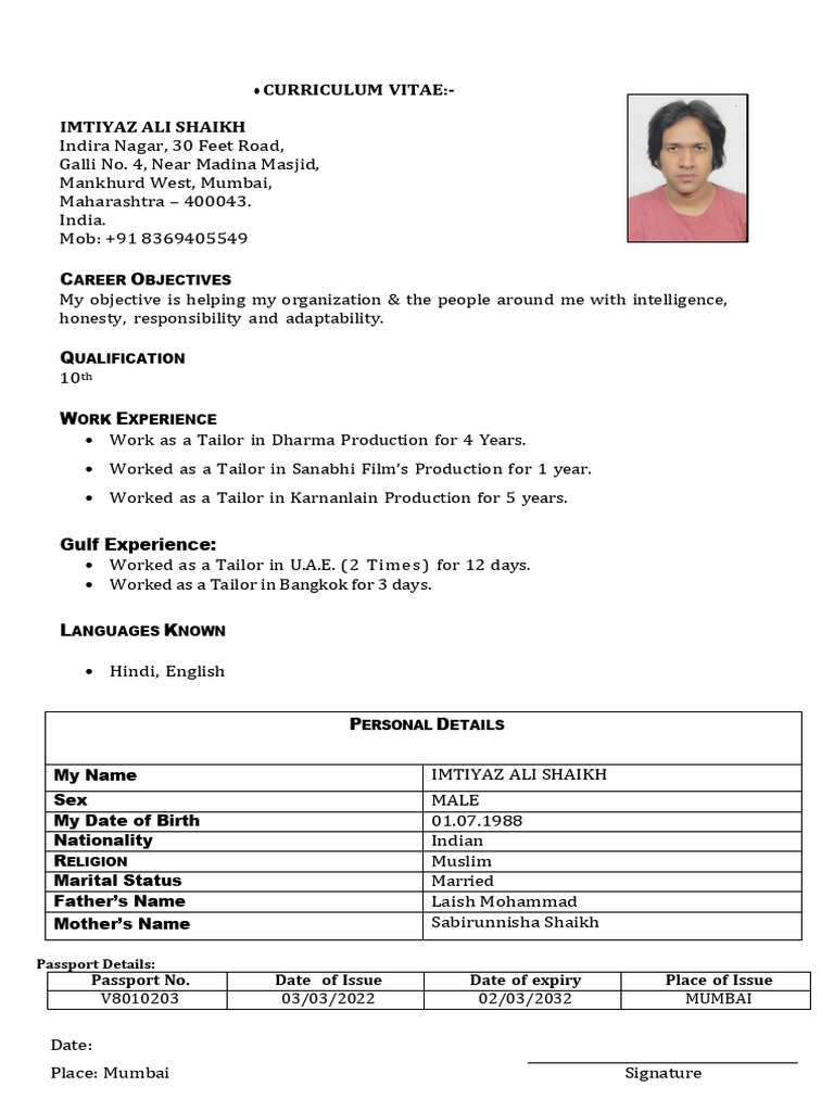 Imtiyaz Shaikh CV | PDF