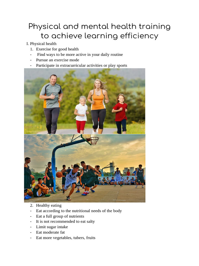 Physical and Mental Health Training To Achieve Learning Efficiency | PDF