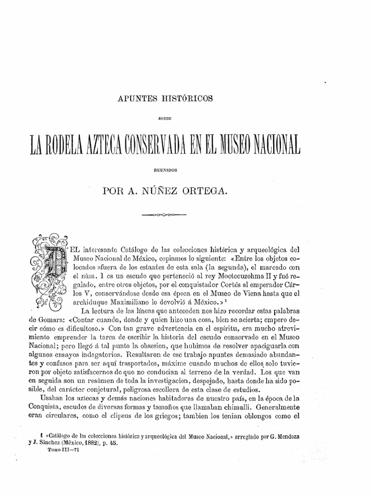 Admin, 27 Apuntes Históricos Sobre La Rodela Azteca Del Museo 281-291 | PDF
