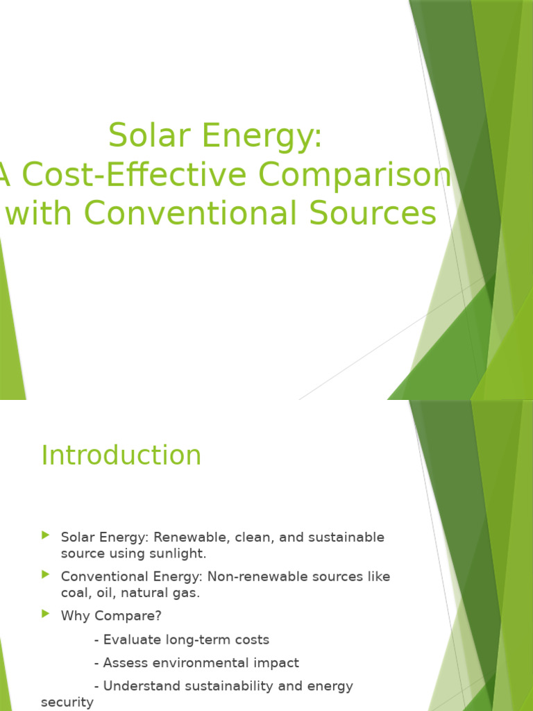 Solar vs. Conventional Energy Costs | PDF
