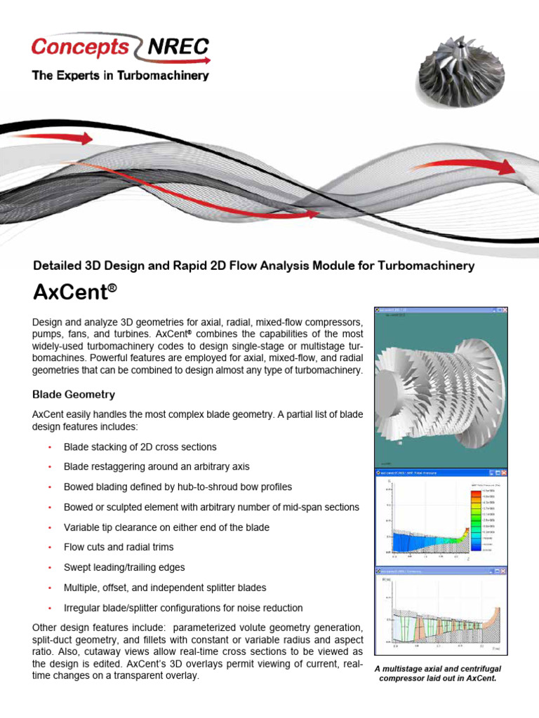 DataSheet AxCent Concepts NREC | PDF | Turbomachinery | Liquids