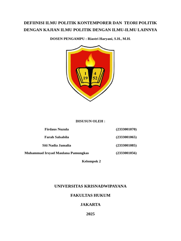 Kelompok 2 ''Pengantar Ilmu Politik'' | PDF