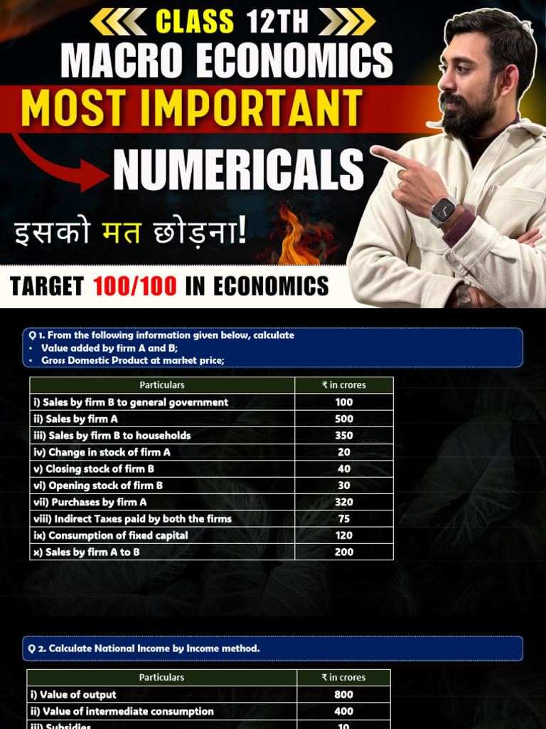 Economic Calculations and National Income Analysis | PDF | Consumption ...