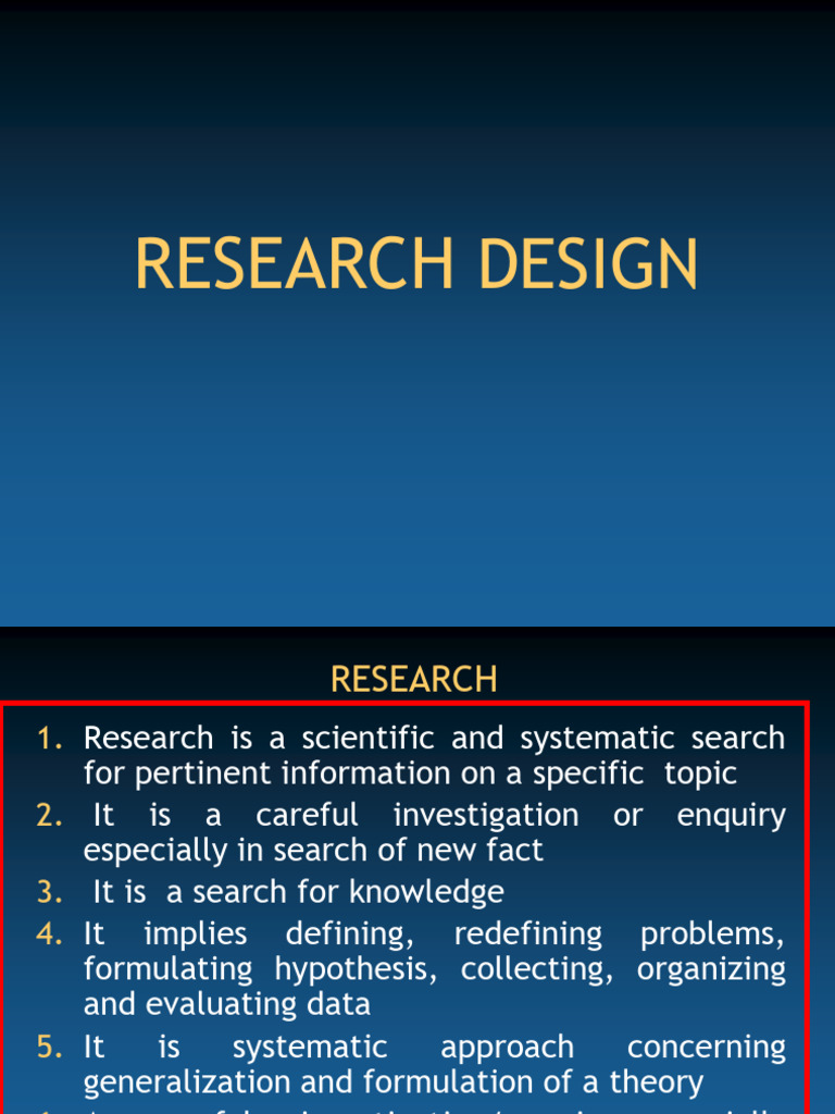 Research Design_280814 | PDF | Cohort Study | Experiment