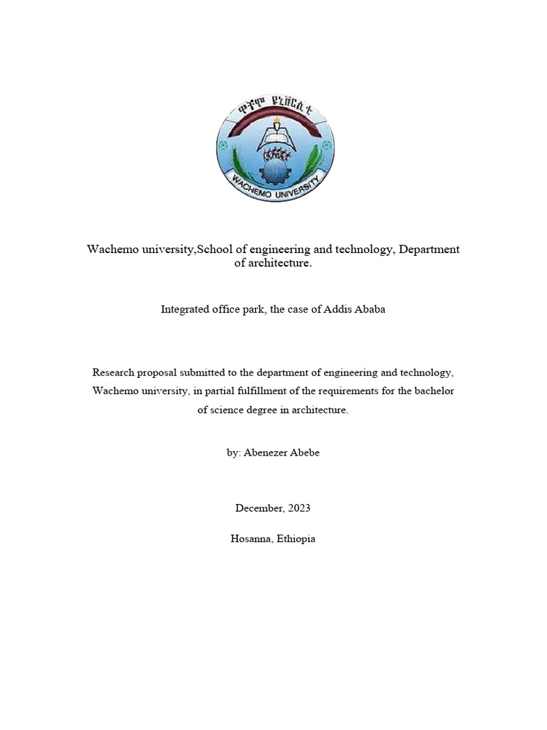 Abenezer - Abebe Final Proposal Progress | PDF | Sustainability | Urban ...