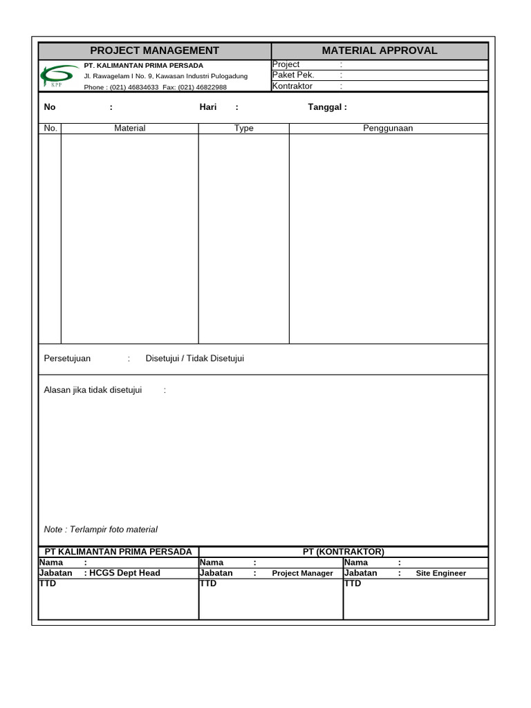 Material Approval | PDF