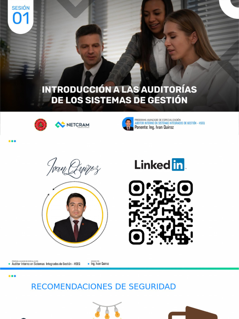 Sesión 01 - Auditor Interno en Sistemas Integrados de Gestión HSEQ | PDF | Auditoría | Contralor