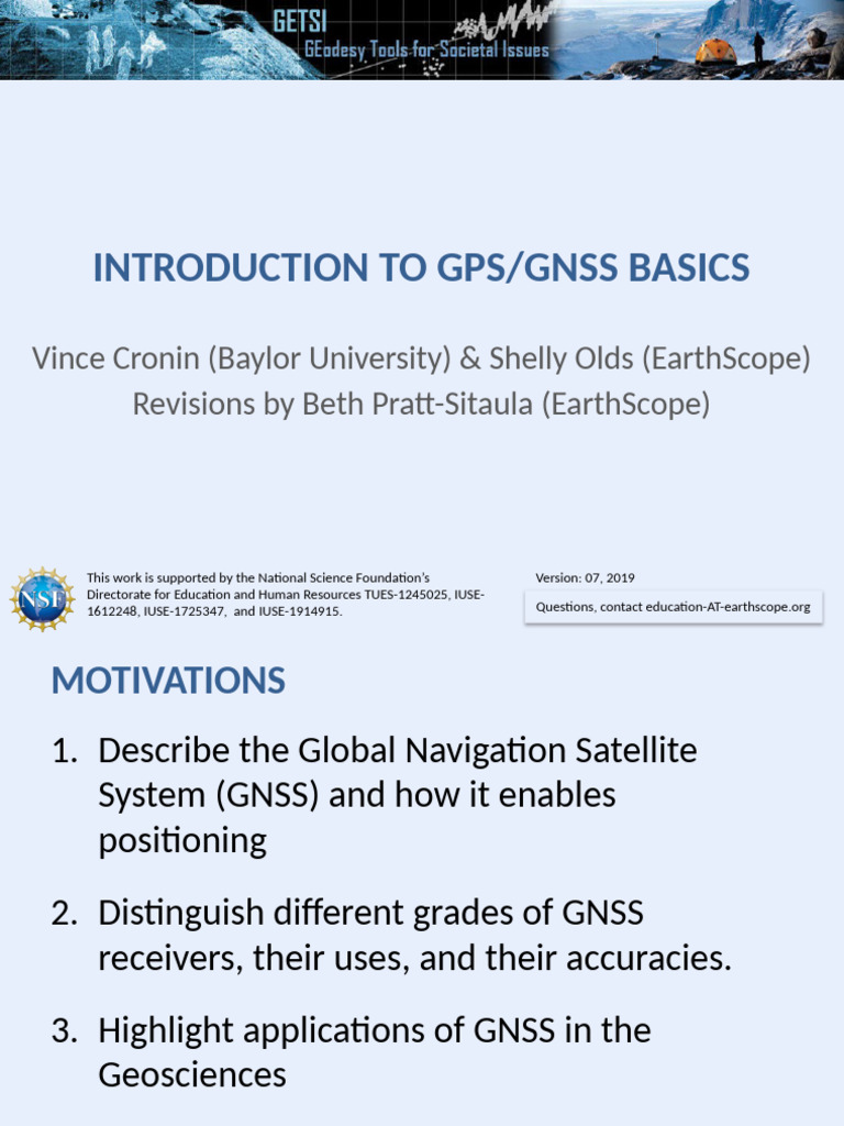 Introduction Gps Gnss Presentation.v14 | PDF | Global Positioning System | Geophysics