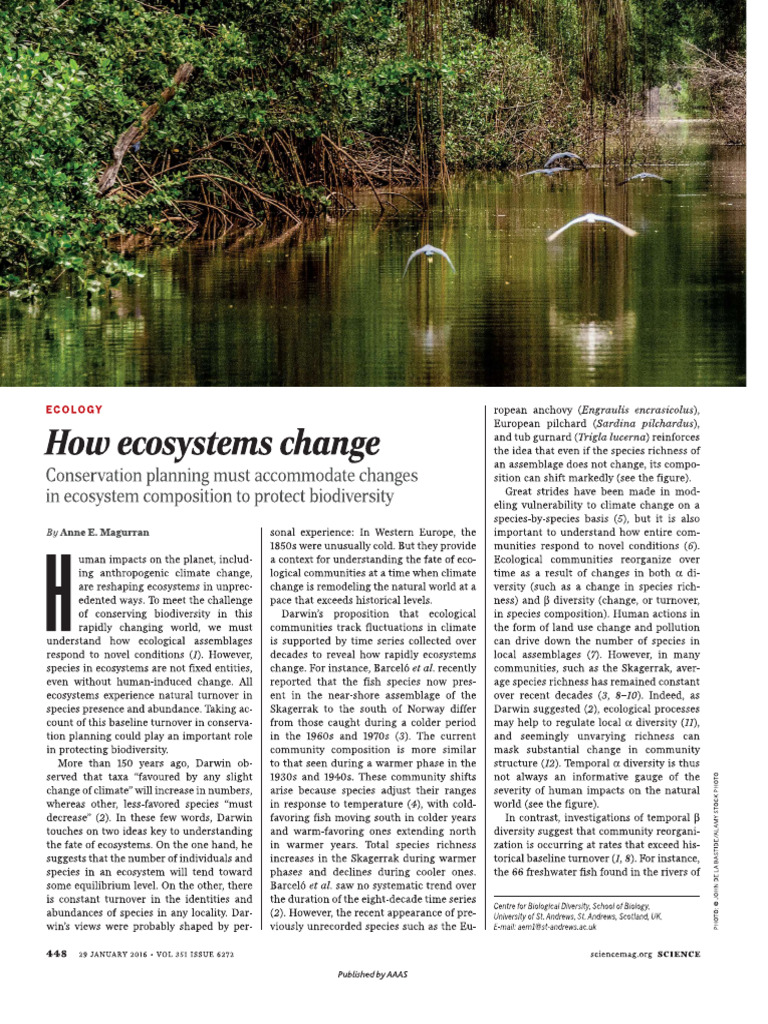 How Ecosystems Change | PDF