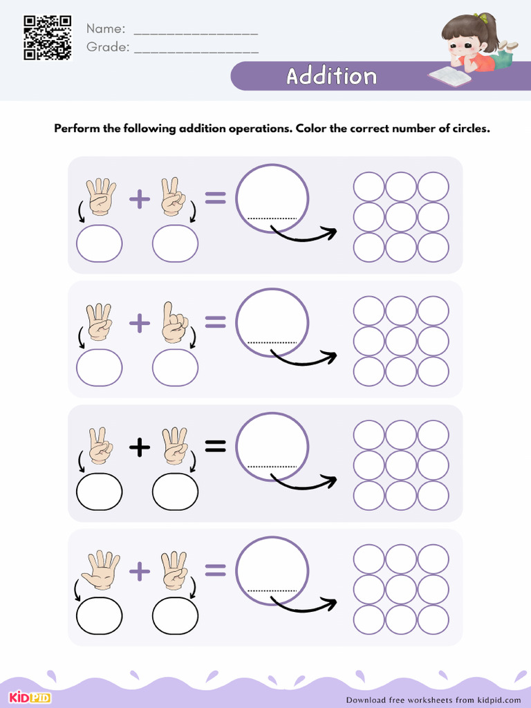 Counting and Addition Worksheet For Kindergarten | PDF
