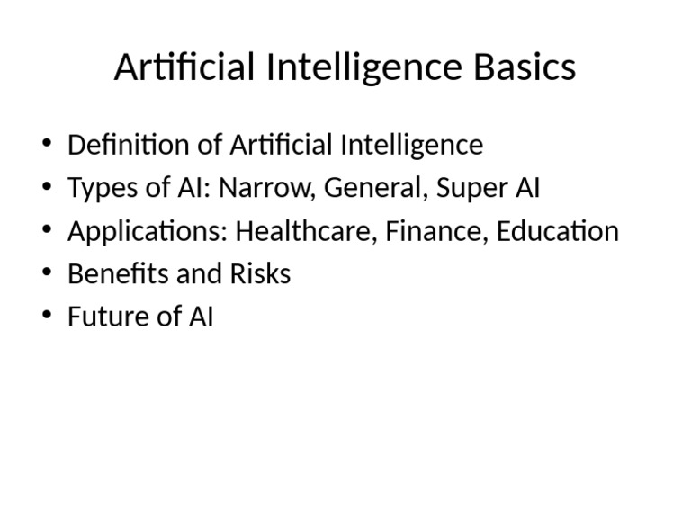 Artificial Intelligence Basics | PDF