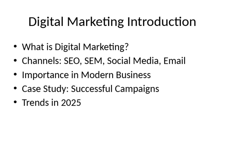 Digital Marketing Introduction | PDF