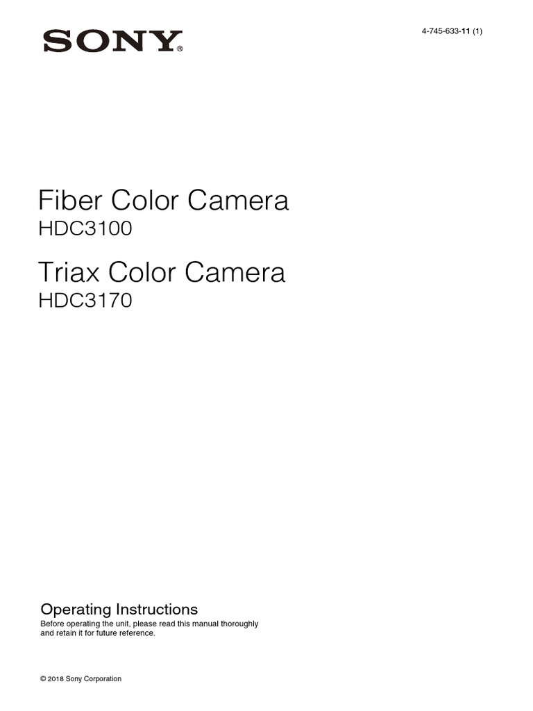 Sony HDC3100/3170 Camera Manual | PDF | Camera | Microphone