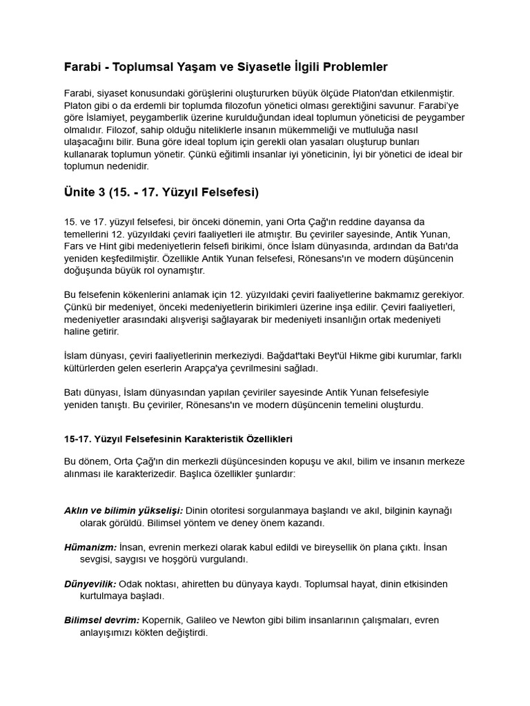 Felsefe Sınav Notları (Son) - 250414 - 095624 | PDF