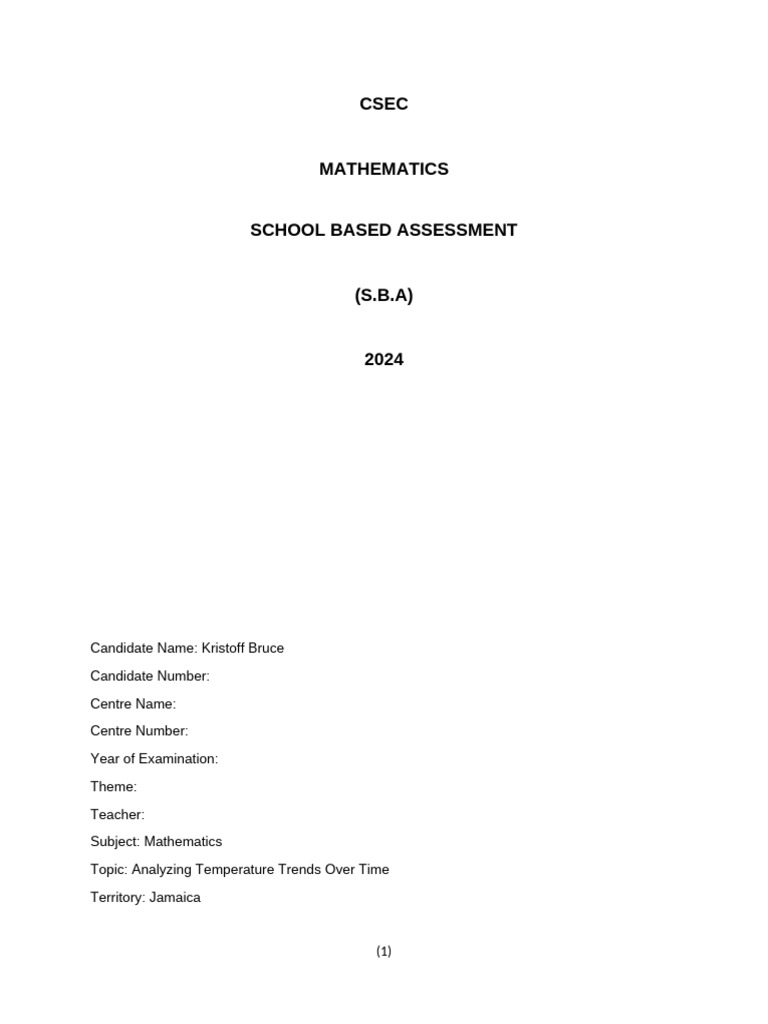 sba math | PDF | Climate | Data