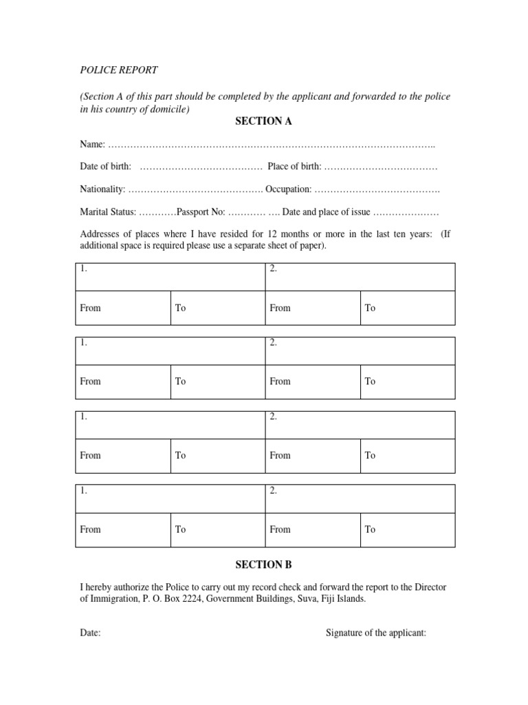 Police Record Check Application Form | PDF