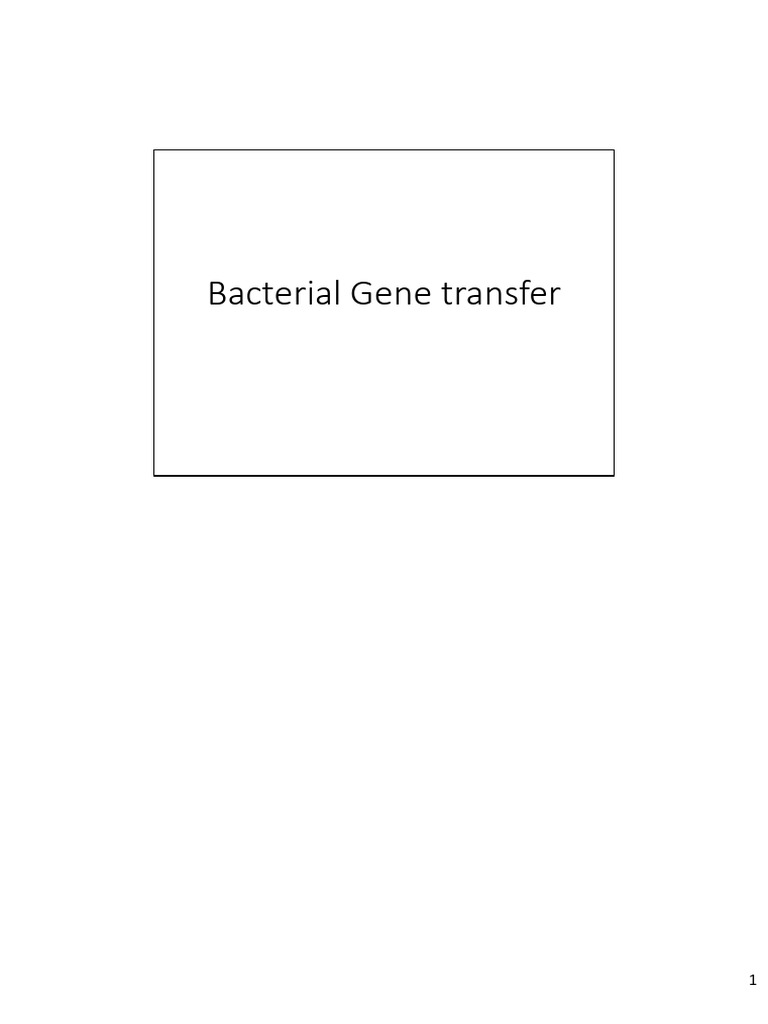 Bacterial Gene Transfer - Conjugation | PDF | Plasmid | Organisms
