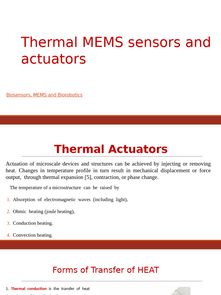 05-Thermal MEMS Sensor and Actuators | PDF | Thermography | Boundary Layer