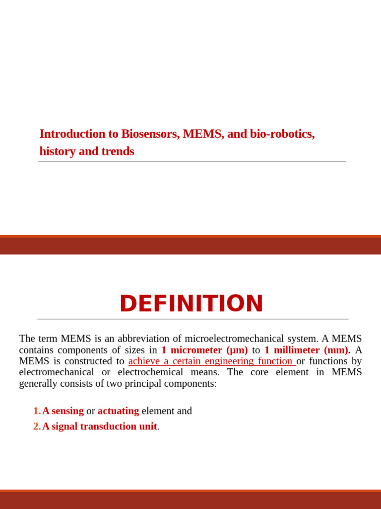 01-Introduction To Biosensors, MEMS and Bio-Robotics | PDF | Integrated ...