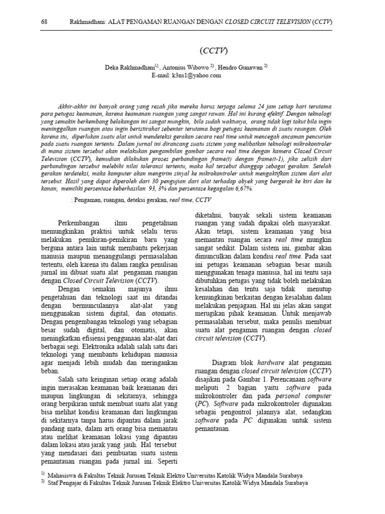 Sistem Keamanan Ruangan dengan CCTV | PDF