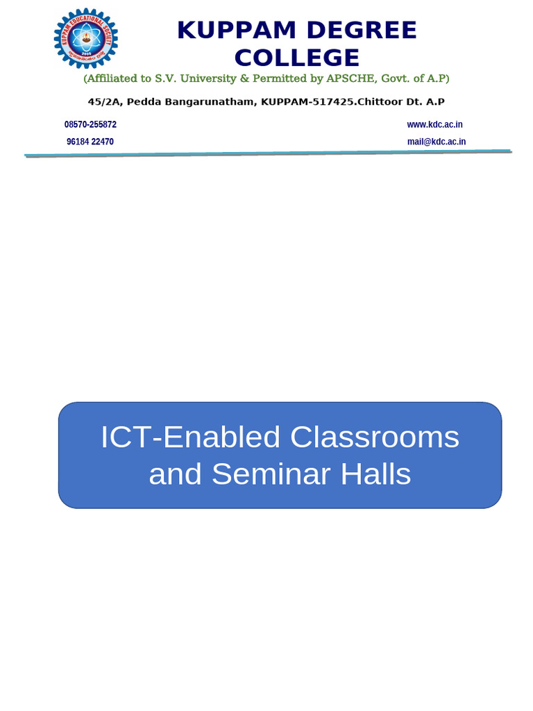 02 - ICT Enabled Classrooms and Seminar Halls | PDF | Computer ...