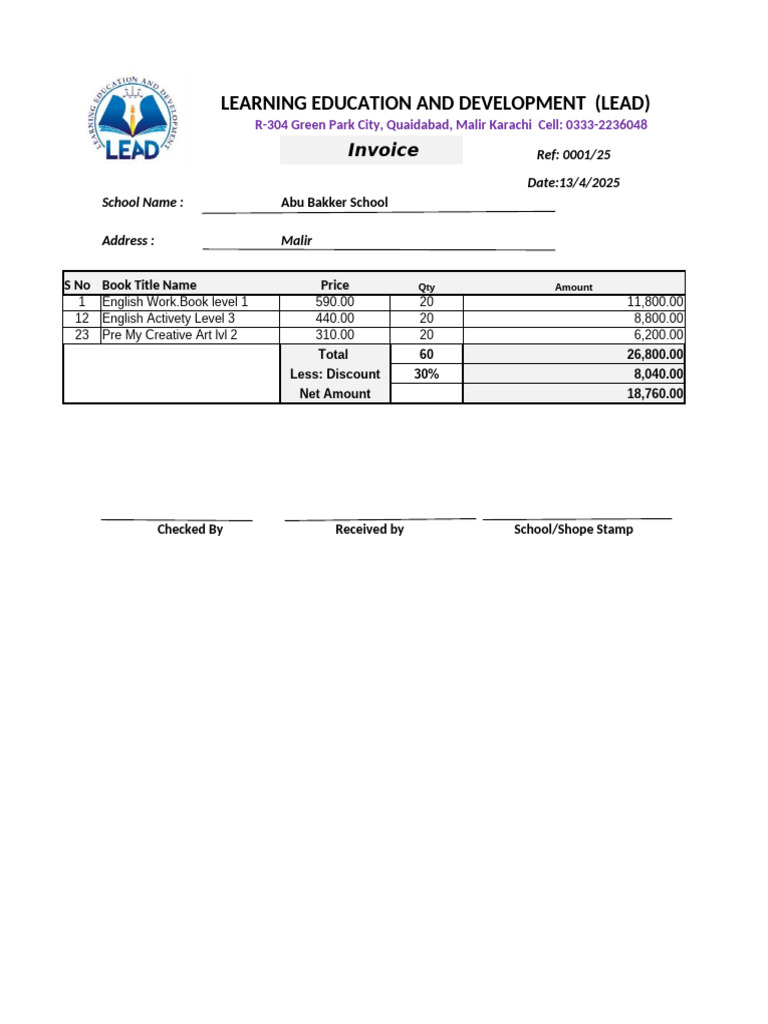Lead Invoice 2025 | PDF