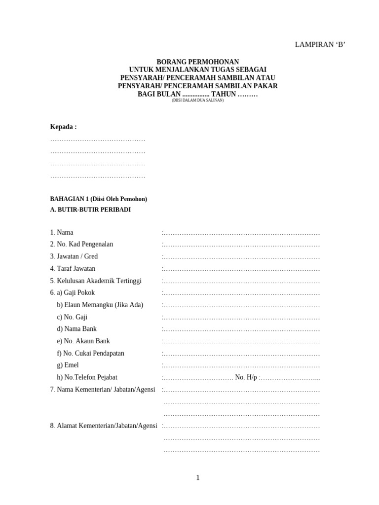 Borang Penceramah | PDF