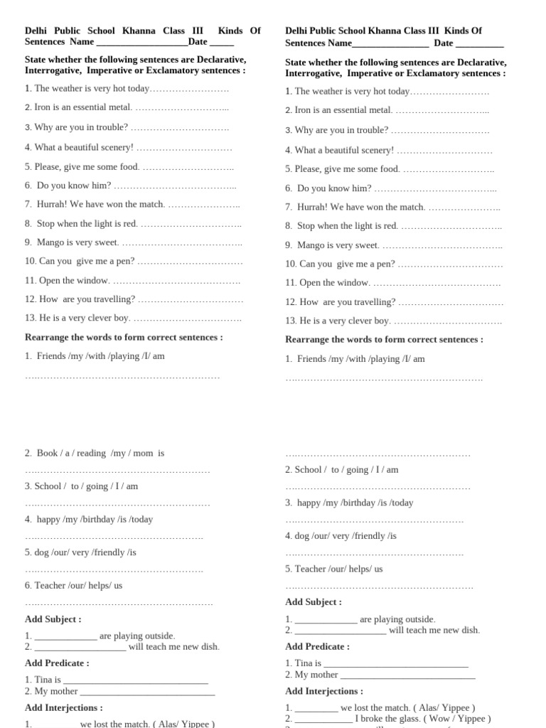 Rearrange The Words To Form Correct Sentences: Rearrange The Words To Form Correct Sentences ...