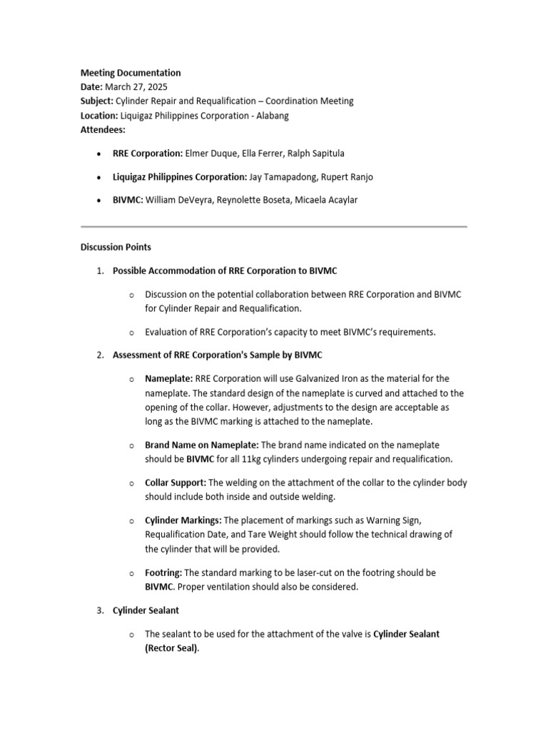 Meeting Documentation March 27 2025 | PDF | Mechanical Engineering