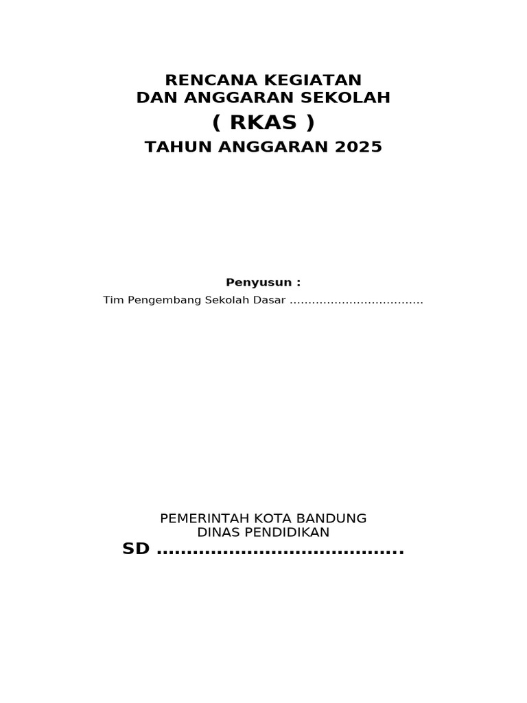RKAS SD 2025: Rencana dan Verifikasi | PDF