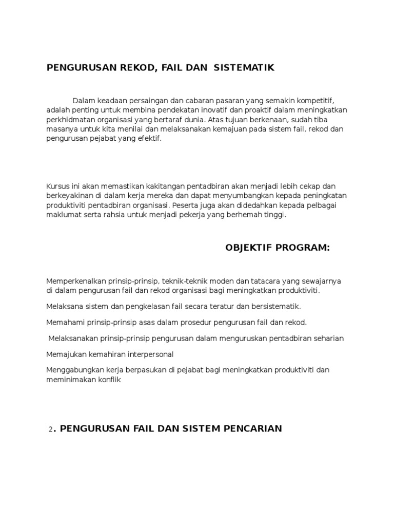 Pengurusan Rekod | PDF