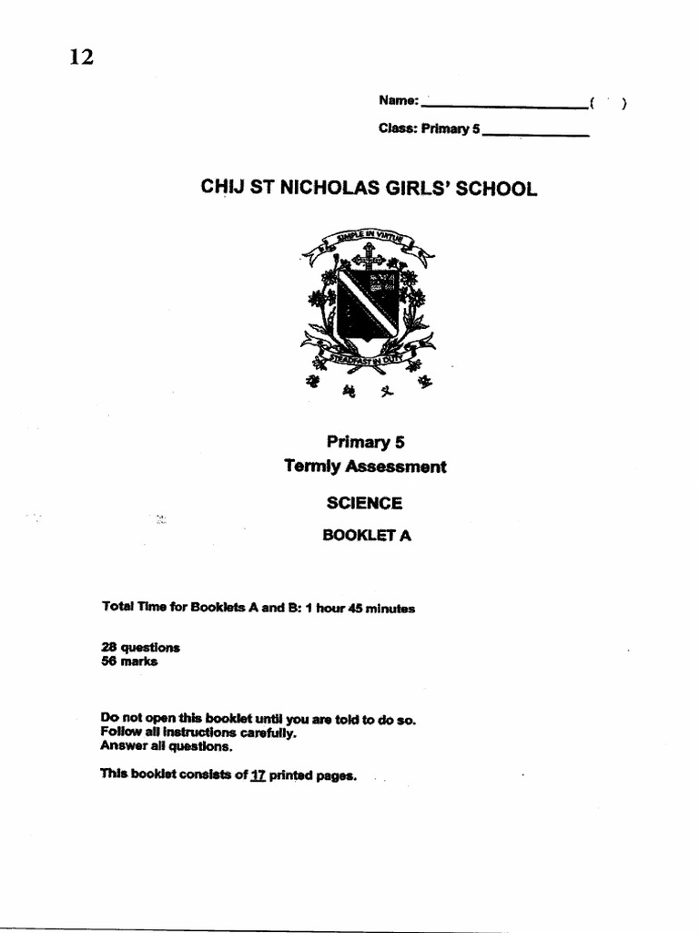 P5 Science 2023 SA2 CHIJ | PDF