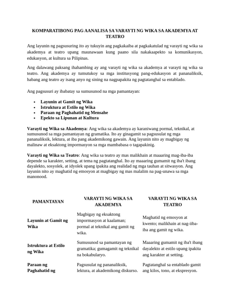 Comparative Analysis | PDF