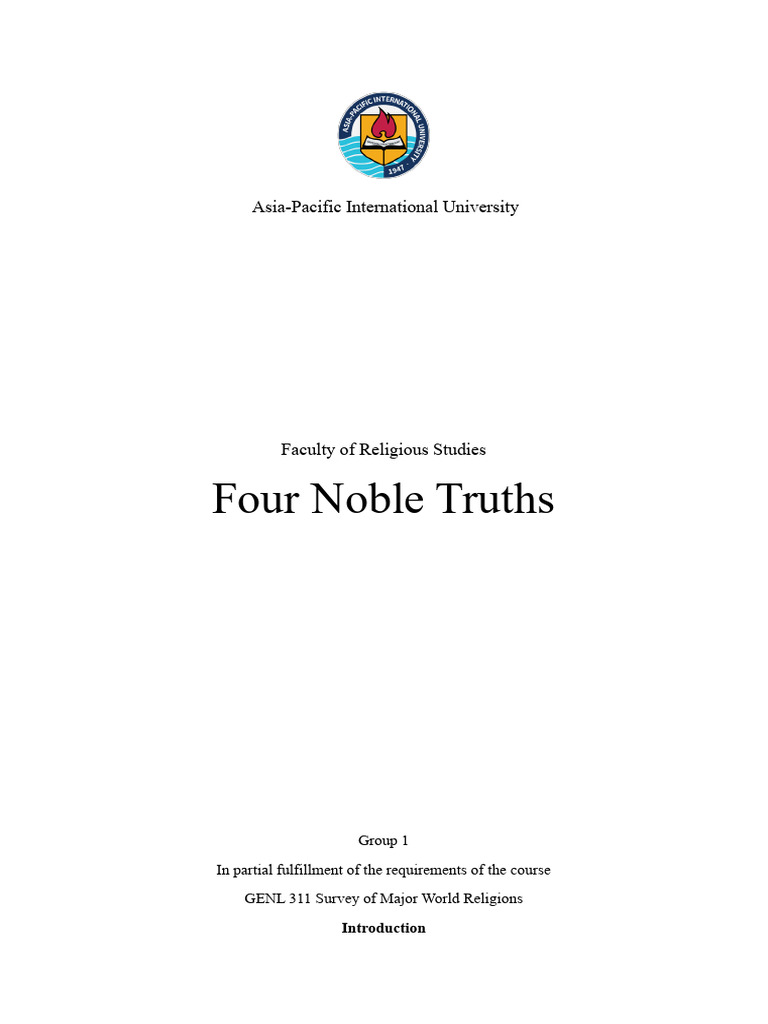 Four Noble Truths | PDF | Four Noble Truths | Noble Eightfold Path