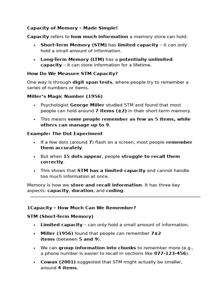 Miller's Magic Number Explained | PDF | Obsessive–Compulsive Disorder ...