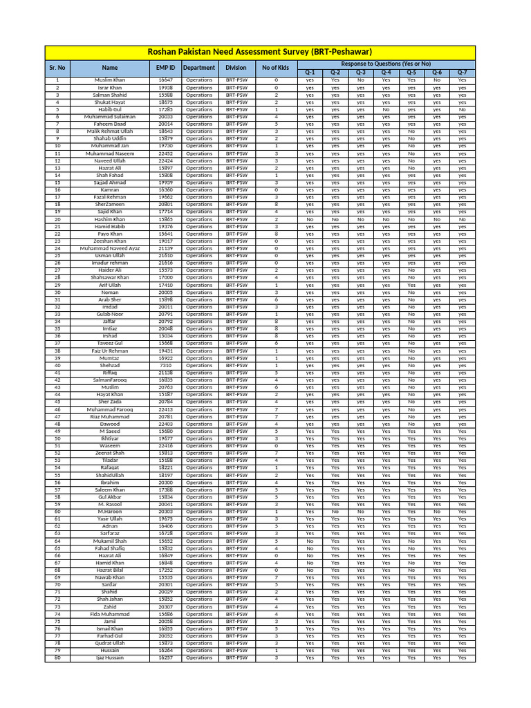 Roshan Pakistan Survey | PDF