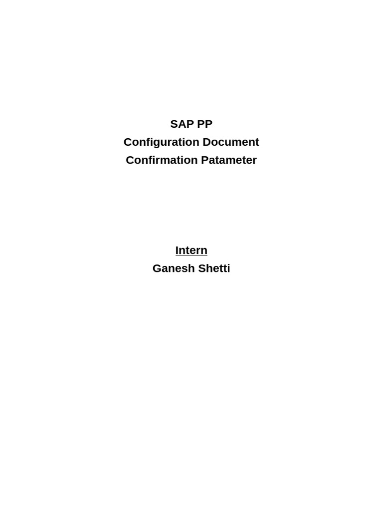 6 Define Confirmation Parameters | PDF