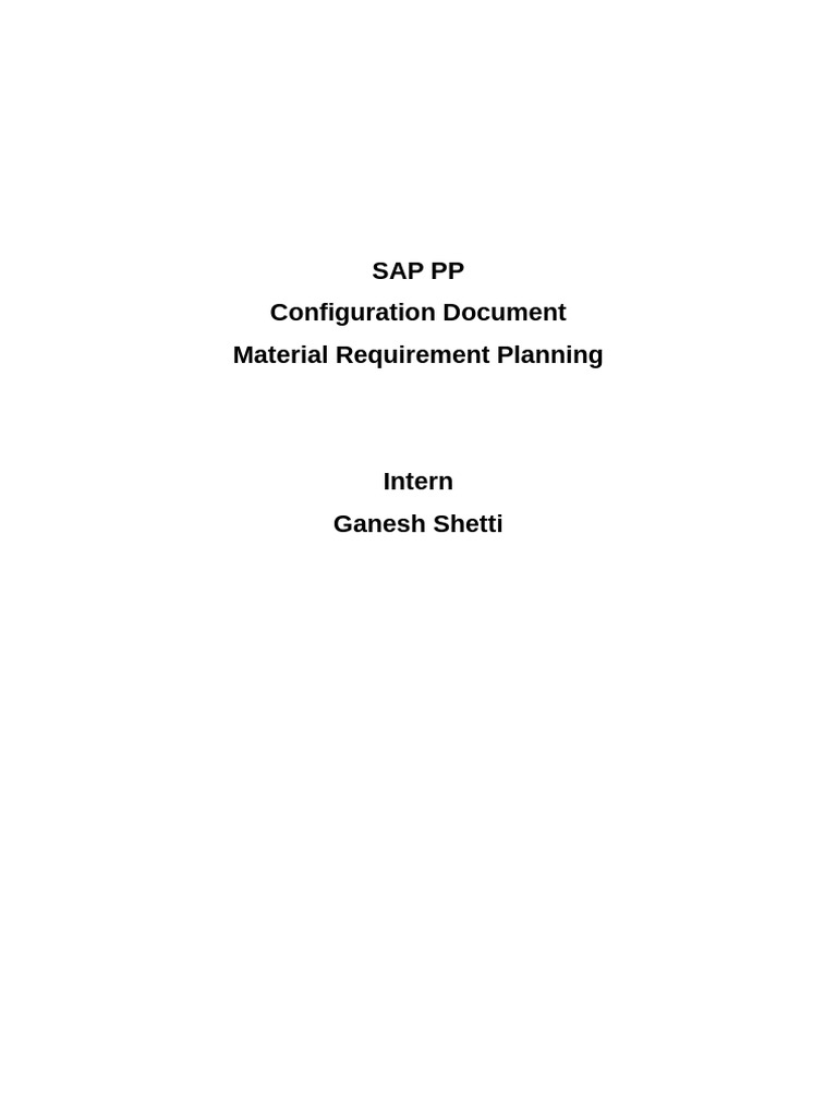 MRP Group Configuration in SAP PP | PDF | Computing | Computer Programming