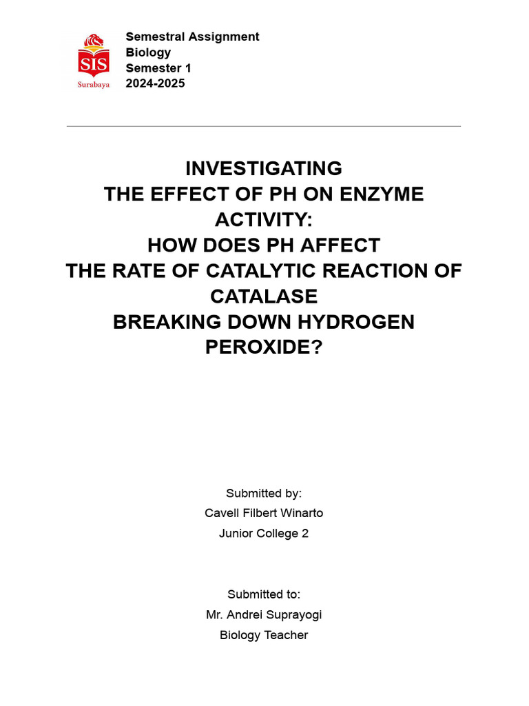 Copy of Template SIP_BIOLOGY | PDF | Catalase | Enzyme