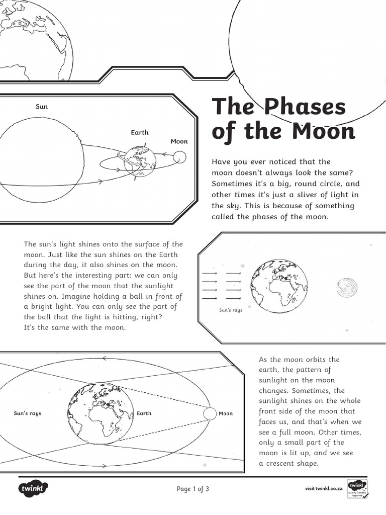 The Phases of The Moon B&W | PDF | Moon | Astronomy