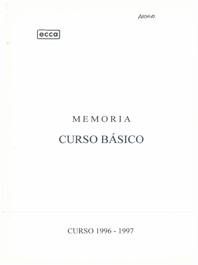 Memoria ECCA Curso Básico 1996-1997 | PDF | Aprendizaje