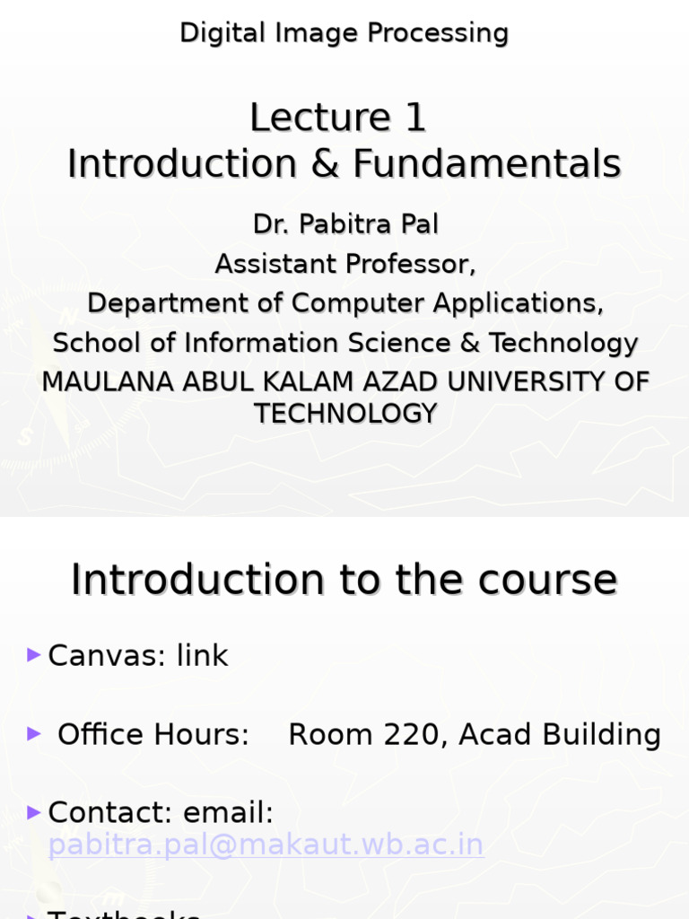 Lect01 - Introductions and Fundamentals | PDF | Image Segmentation ...